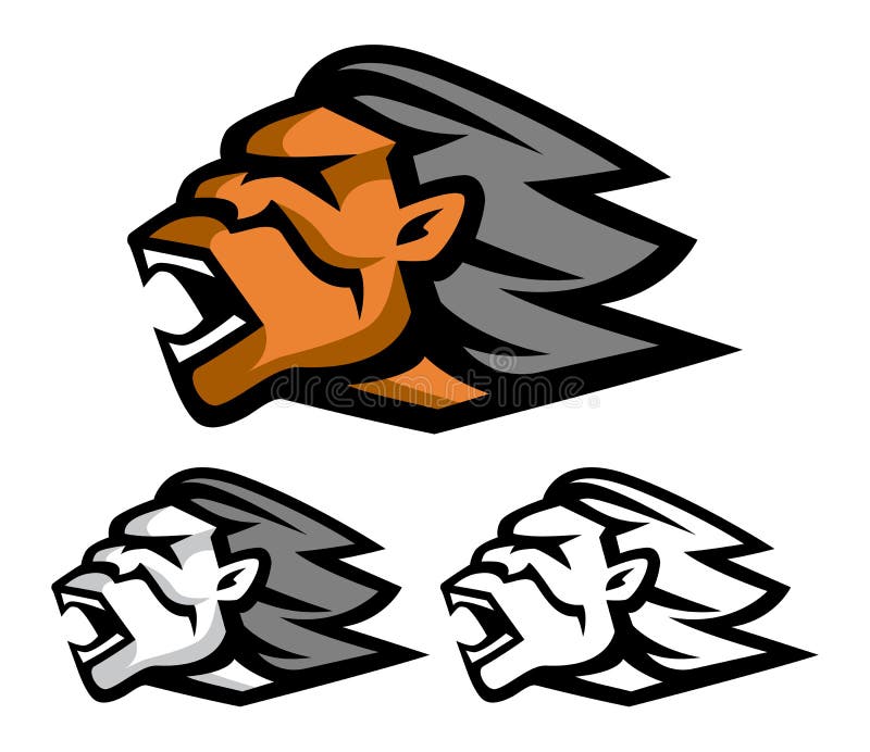 Neanderthal head stock vector. Illustration of vector - 30335371