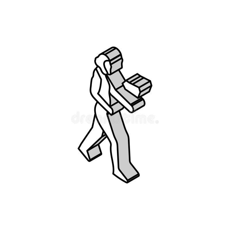 Neanderthal Human Evolution Isometric Icon Vector Illustration Stock ...