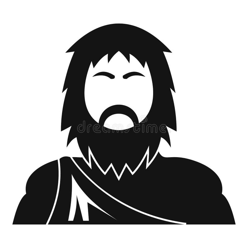 Neanderthal Icon, Simple Style Stock Vector - Illustration of beard ...