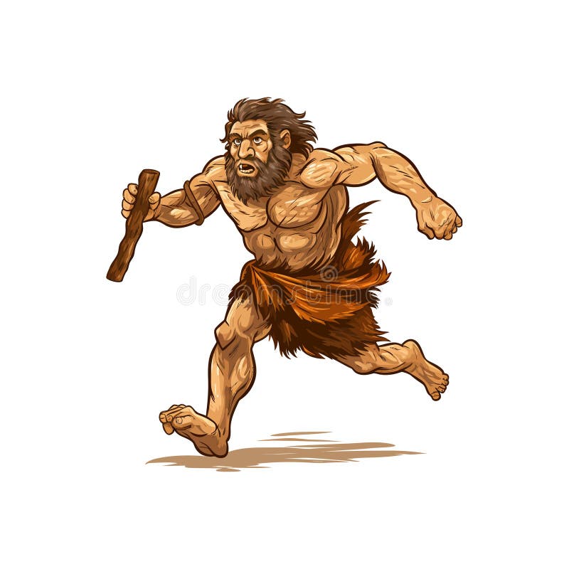 Neanderthal Prehistoric Caveman. Vector Illustration Design Stock ...