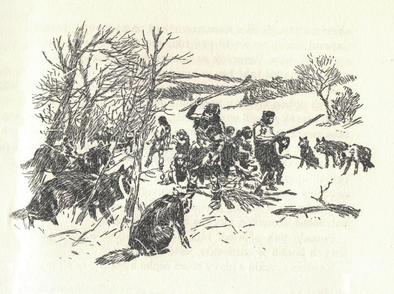 The Neanderthals are Defending Themselves from the Wolf Attack ...