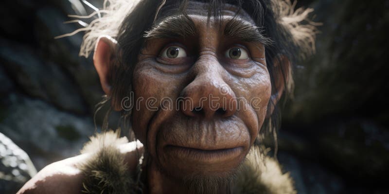 Neanderthals selfies stock illustration. Illustration of neanderthals ...