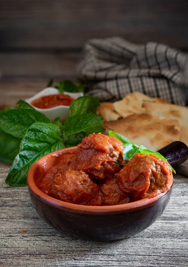 Neapolitan Meatballs with Meat Sauce Ragu Stock Photo - Image of lunch ...