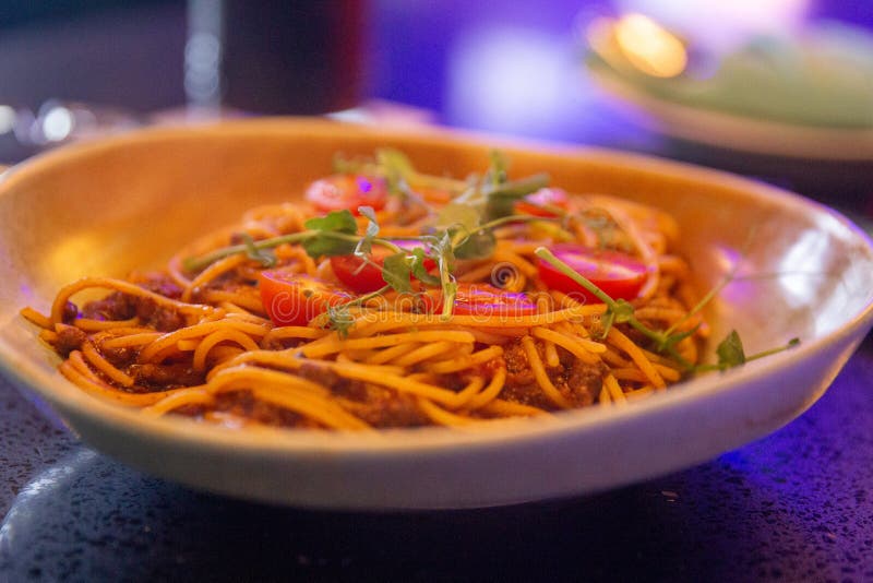 Neapolitan Spaghetti Bolognese Stock Photo - Image of italian, freshly ...