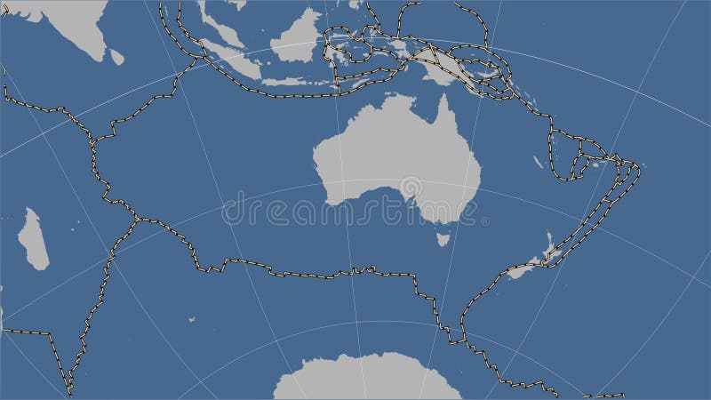 Near Australian Plate. Boundaries. Contour Map Stock Illustration ...