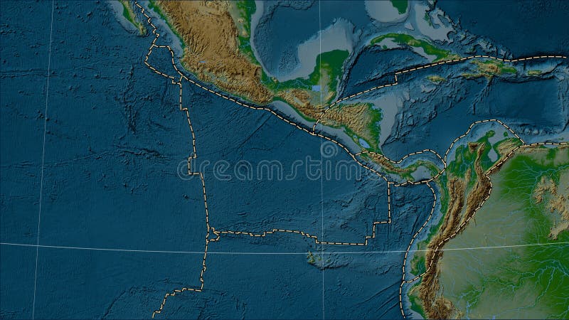 Near Cocos Plate. Boundaries. Physical Map Stock Illustration ...
