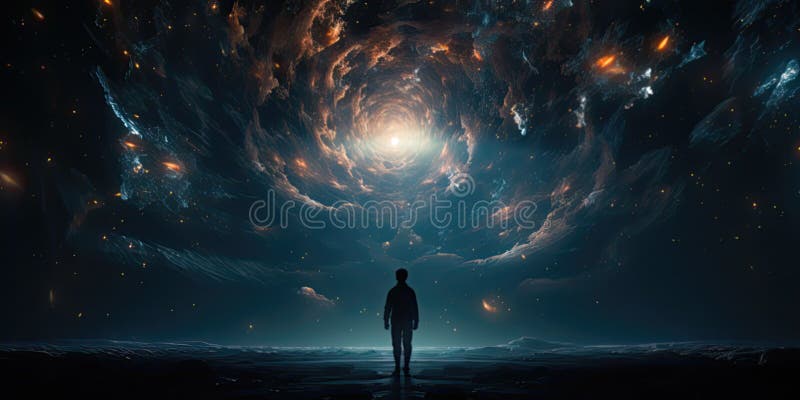 A Near-death Experience, Multiverse. Concept Art Stock Illustration ...