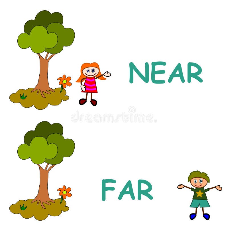 Near and far stock vector. Illustration of young, kids - 17198111