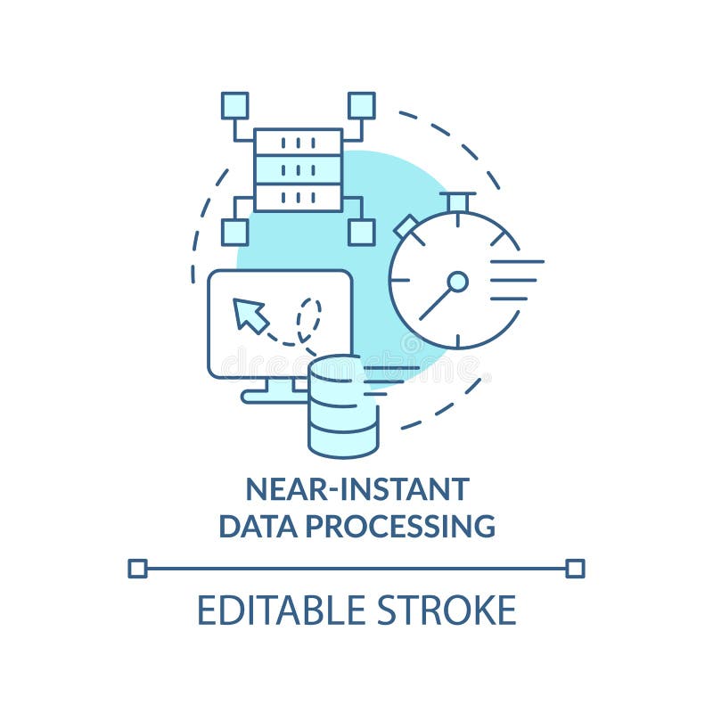 Near Instant Data Processing Turquoise Concept Icon Stock Vector ...