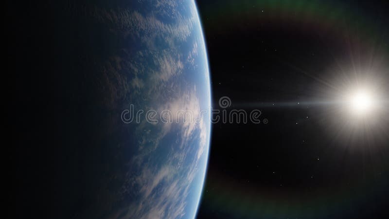 Near Space, Earth, Blue Planet. Stock Illustration - Illustration of ...