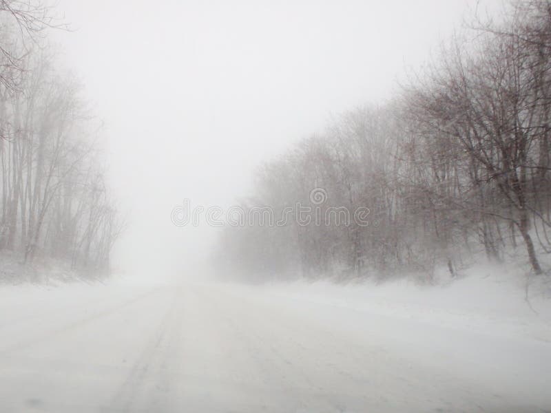 Near-Zero Visibility on Roads Stock Image - Image of roads, danger ...