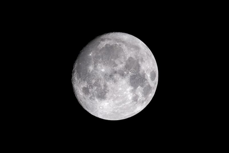 Nearly Full Moon stock photo. Image of lunar, satellite - 105092282