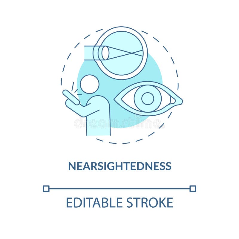 Nearsightedness Blue Concept Icon Stock Vector - Illustration of ...