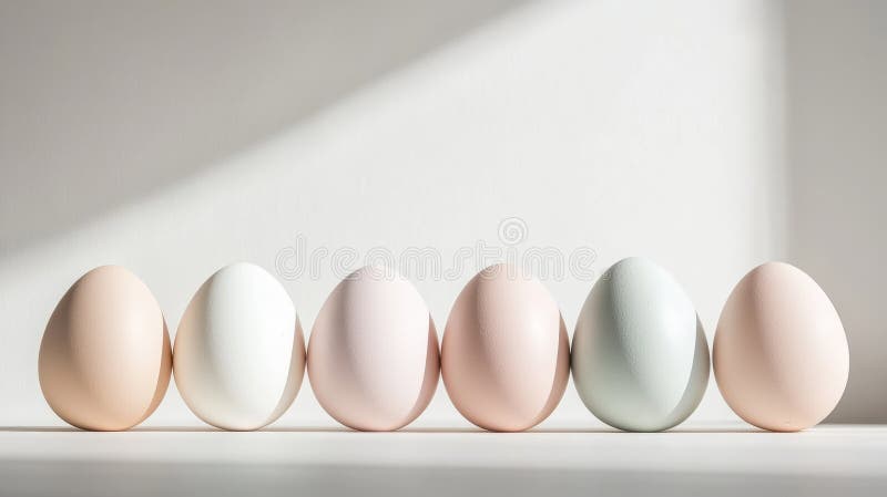 Different Shades of Eggs Arranged in a Neat Line Showcasing Their ...