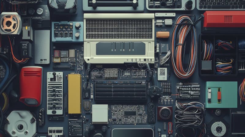 Organized Computer Cables Collection Home Office Digital Setup Neat ...