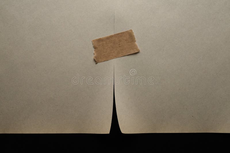 A Neat Cut of a Brown Sheet of Paper Taped Stock Image - Image of ...