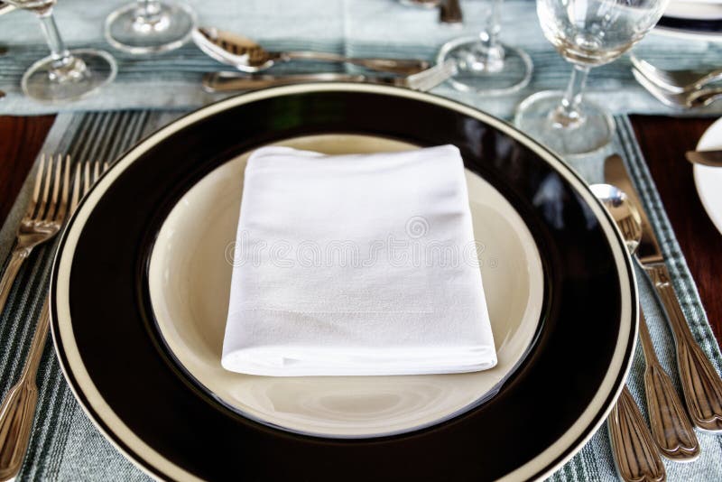 Neat dining table setting stock image. Image of cutlery - 70567567
