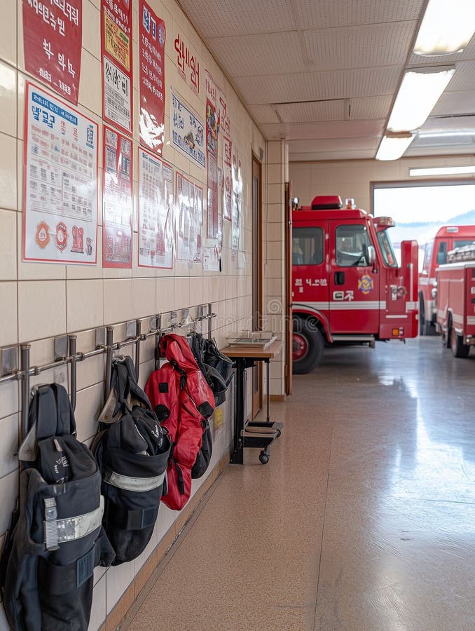 Neat and Disciplined Fire Station Layout Stock Image - Image of service ...