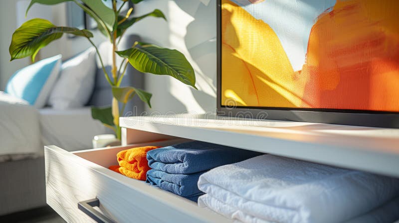 A Neat Drawer with Folded Clothes Stock Image - Image of simplicity ...