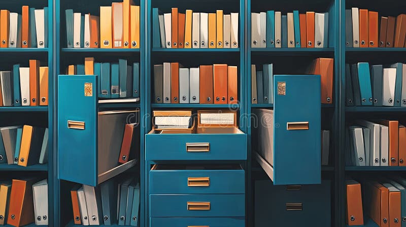 A Neat Filing Cabinet Filled with Organized Folders and Documents Stock ...
