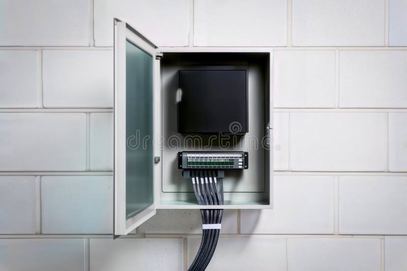 Neat Network Patch Panel with Cables in Cabinet, Generative Ai Stock ...