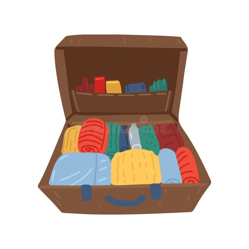 Clothes Open Suitcase Stock Illustrations – 358 Clothes Open Suitcase ...