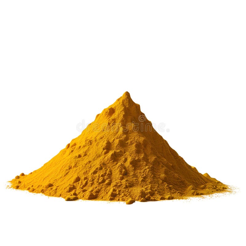 In a Neat Pile Bright Yellow Turmeric Powder Stock Photo - Illustration ...