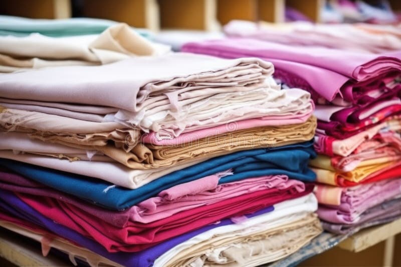 A Neat Pile of Cut Fabric Pieces Ready for Assembly Stock Illustration ...