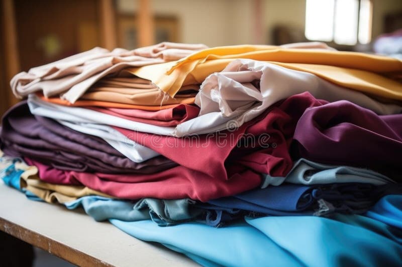A Neat Pile of Cut Fabric Pieces Ready for Assembly Stock Photo - Image ...