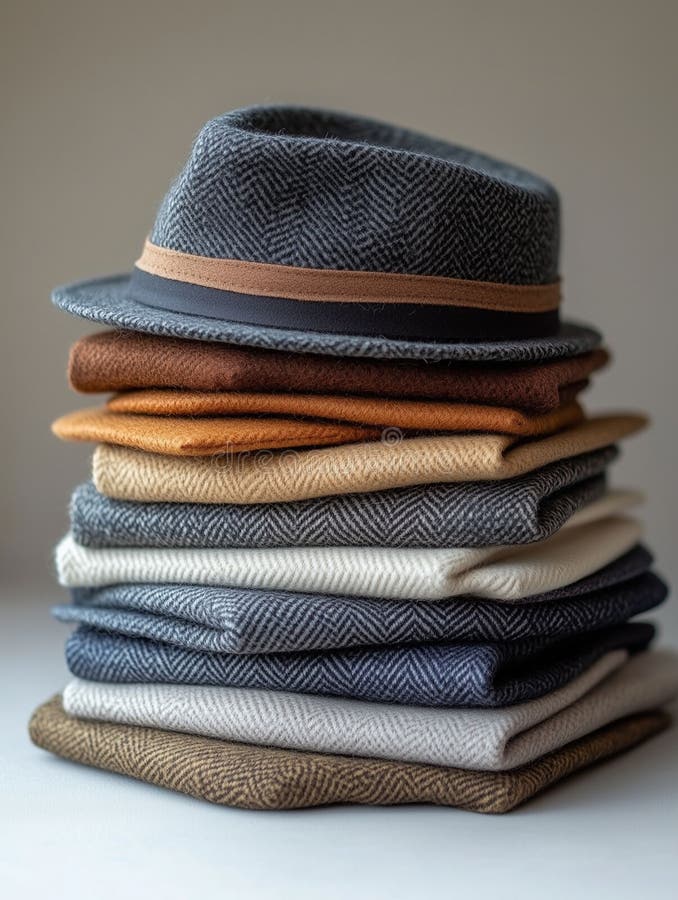 Timeless Felt Hat Stack stock illustration. Illustration of headwear ...