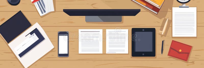 Neat Political Office with Organized Desk, Documents, and Devices in a ...