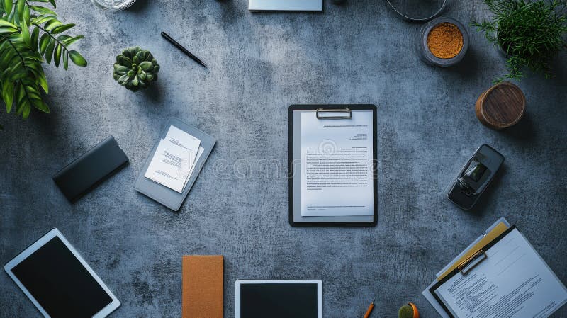 Neat Political Office Desk Documents Flag Tablet Professional Workspace ...