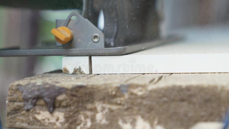 Smooth Movements with the Saw Along the Marked Cutting Line on the ...