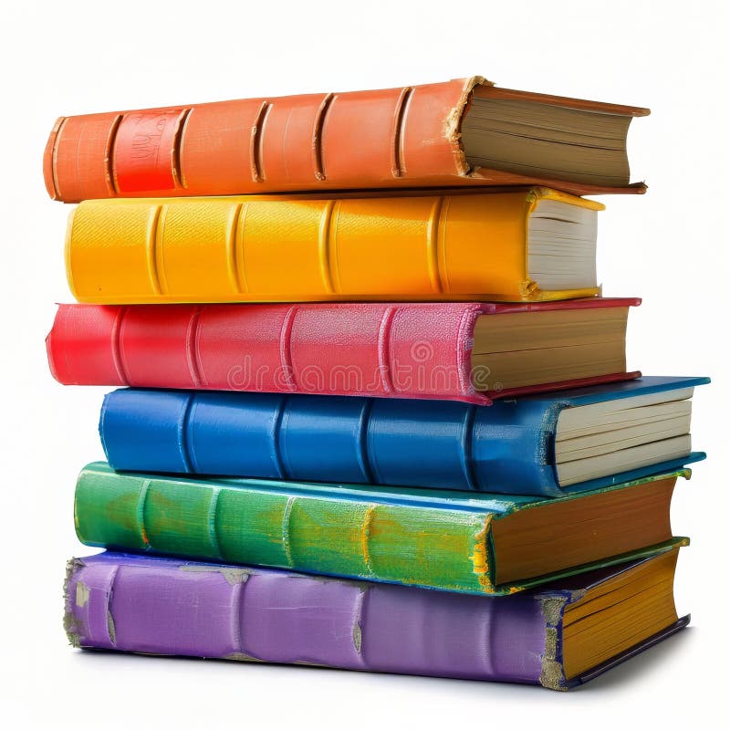 A Neat Stack of Books Arranged on Top of Each Other Stock Illustration ...