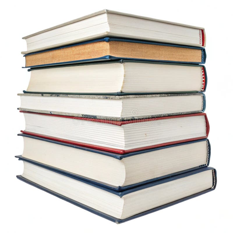 Books Stacked Isolated on White Background Stock Illustration ...