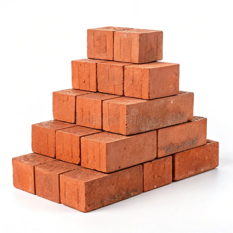Stack of Bricks Isolated on White Background Stock Illustration ...