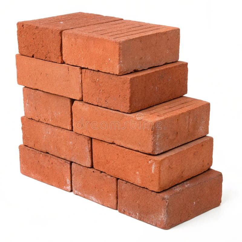 Stack of Bricks Isolated on White Background Stock Illustration ...
