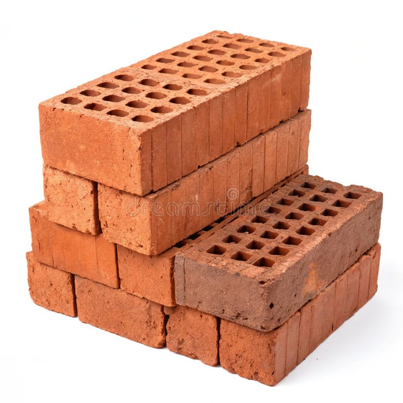 Stack of Bricks Isolated on White Background Stock Illustration ...