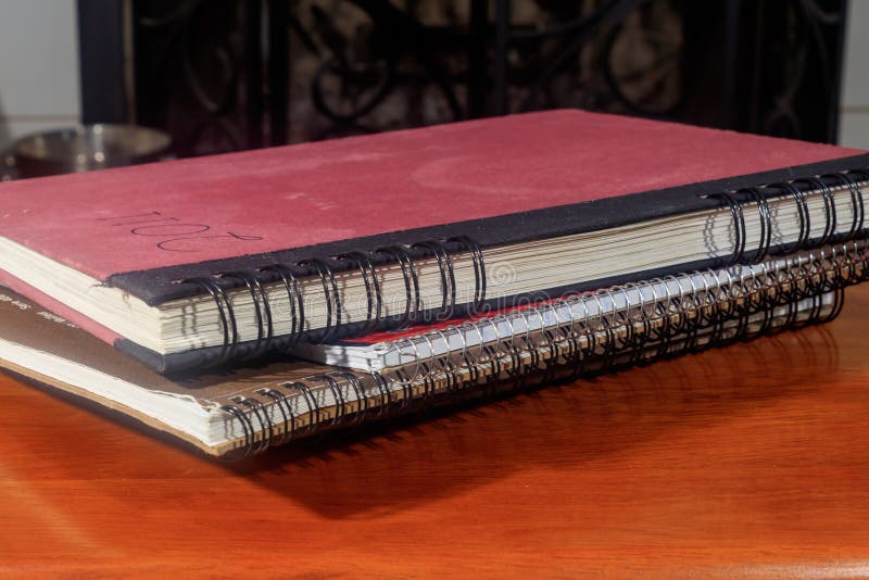 Neat stack of notebooks stock image. Image of collection - 112722021