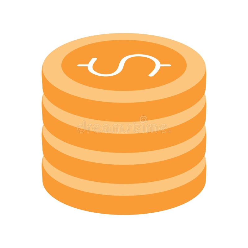 A Neat Stack of Orange Coins Arranged in Vertical Piles, Showcasing ...