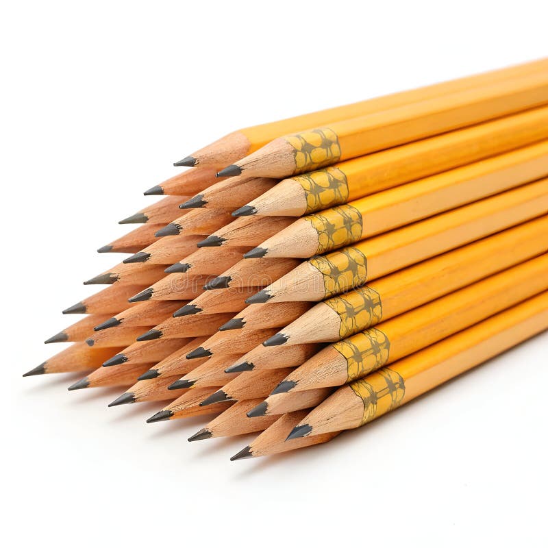 Stack of Pencils on White Background Stock Illustration - Illustration ...