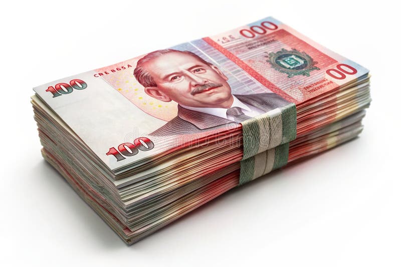 Neat Stack of Peruvian 100 Soles Banknotes a Visual Representation of ...