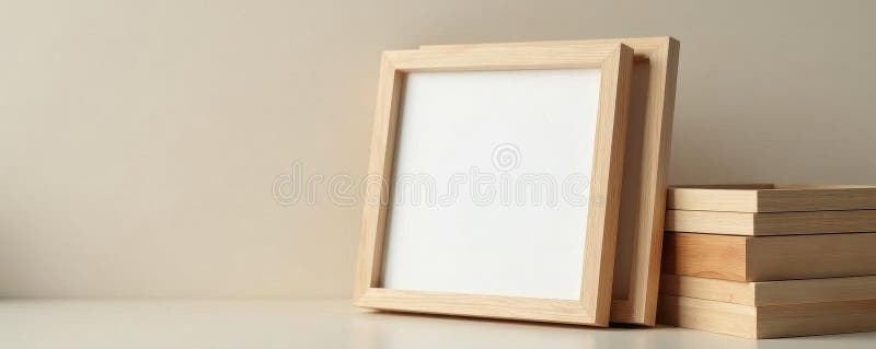 Neat Stack of Plain Wooden Picture Frames, Various Sizes, Wooden ...