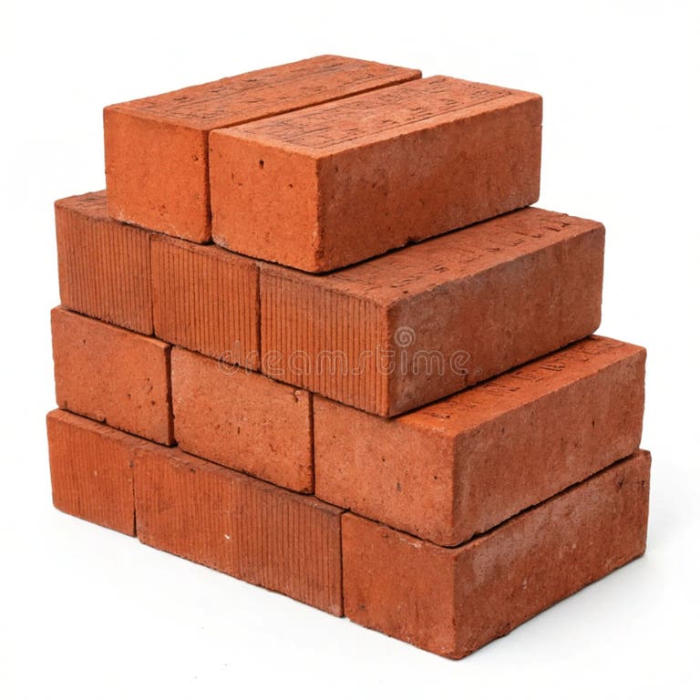 Red Brick Stack Isolated on White Stock Illustration - Illustration of ...