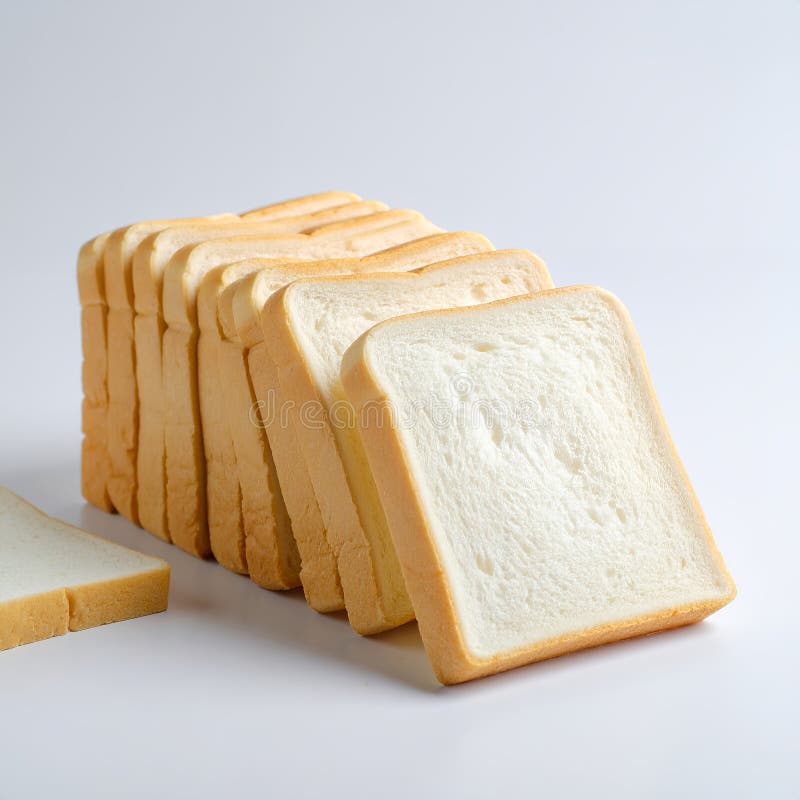 Stacked Slices of Soft, Airy, Perfectly Cut Bread, a Bakery Delight on ...