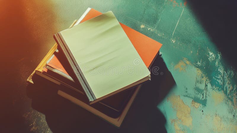Neat Student Workspace with Notebooks and Stationery Stock Illustration ...