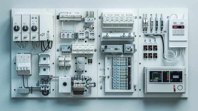 Neat and Tidy White Home Electric Switchboard Stock Illustration ...