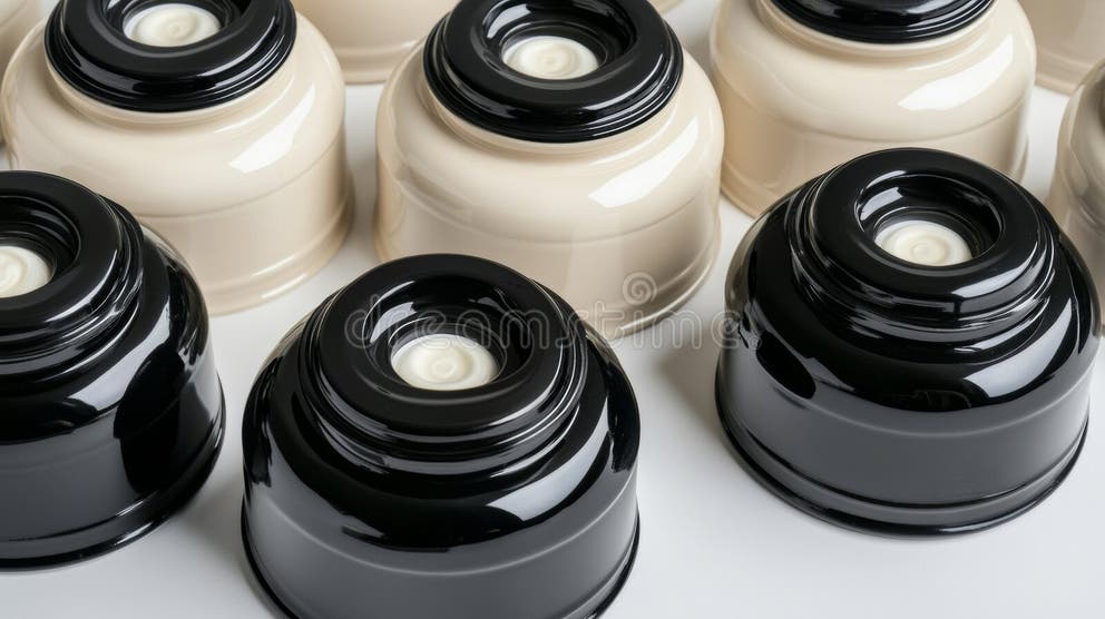 Neatly Arranged Assorted Mustard Sauce Bottles are Shown from the Top ...