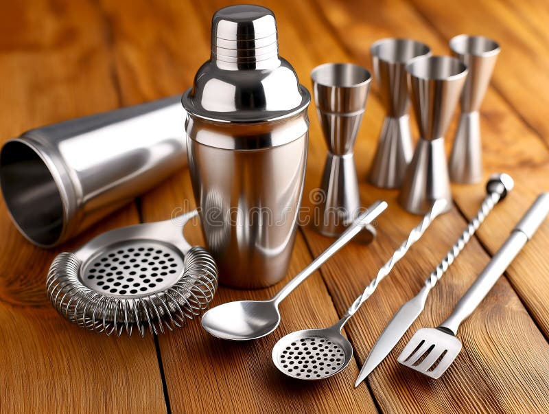 Essential Mixology Tools for Crafting Alcoholic Cocktails Stock Image ...