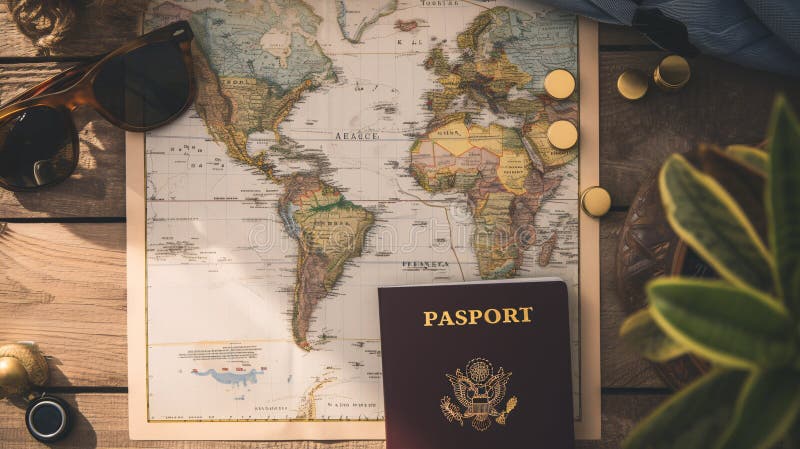 A Neatly Arranged Composition of Travel Essentials, Including an Empty ...